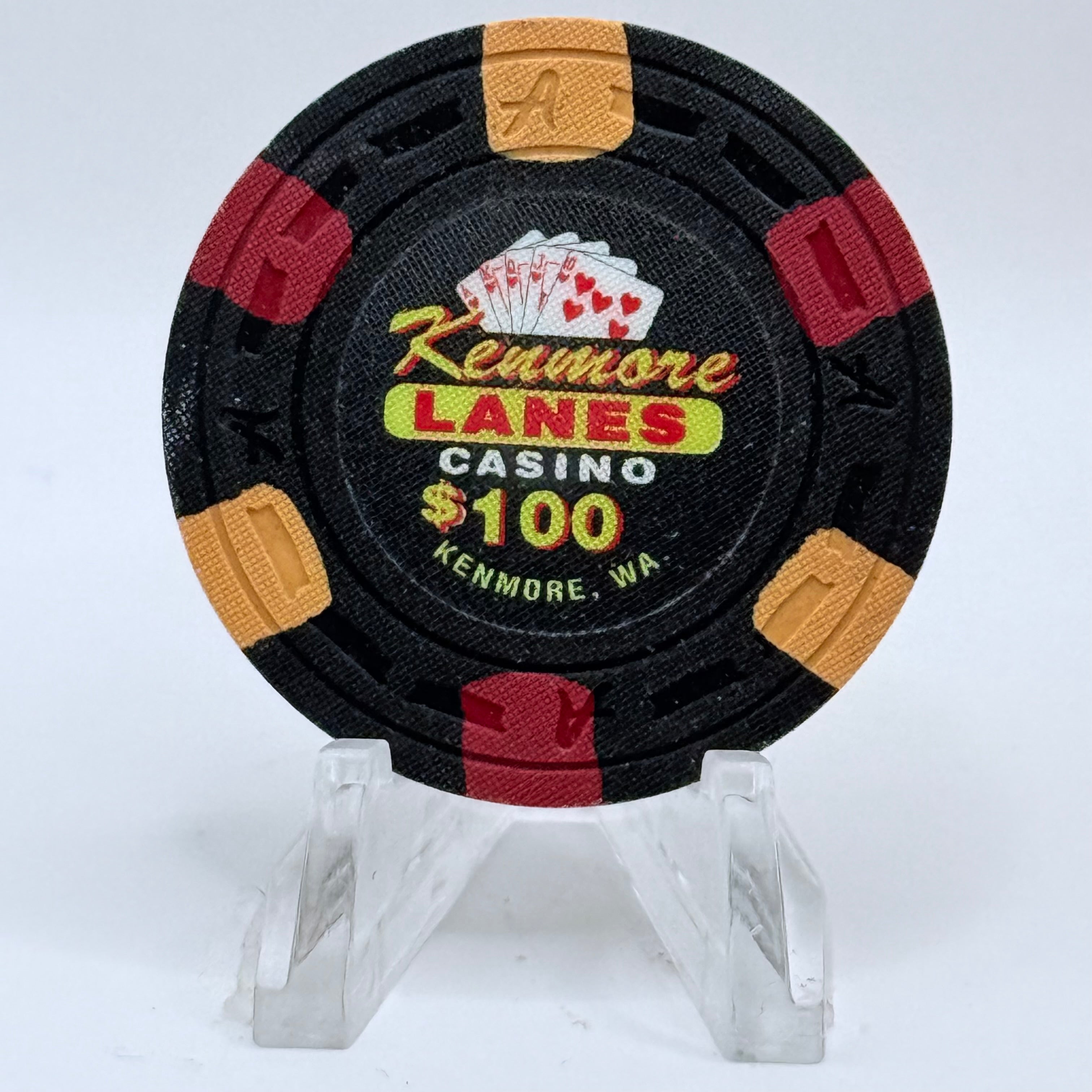 Kenmore Lanes Card Room Kenmore Washington $100 Casino Chip – Dwightful ...