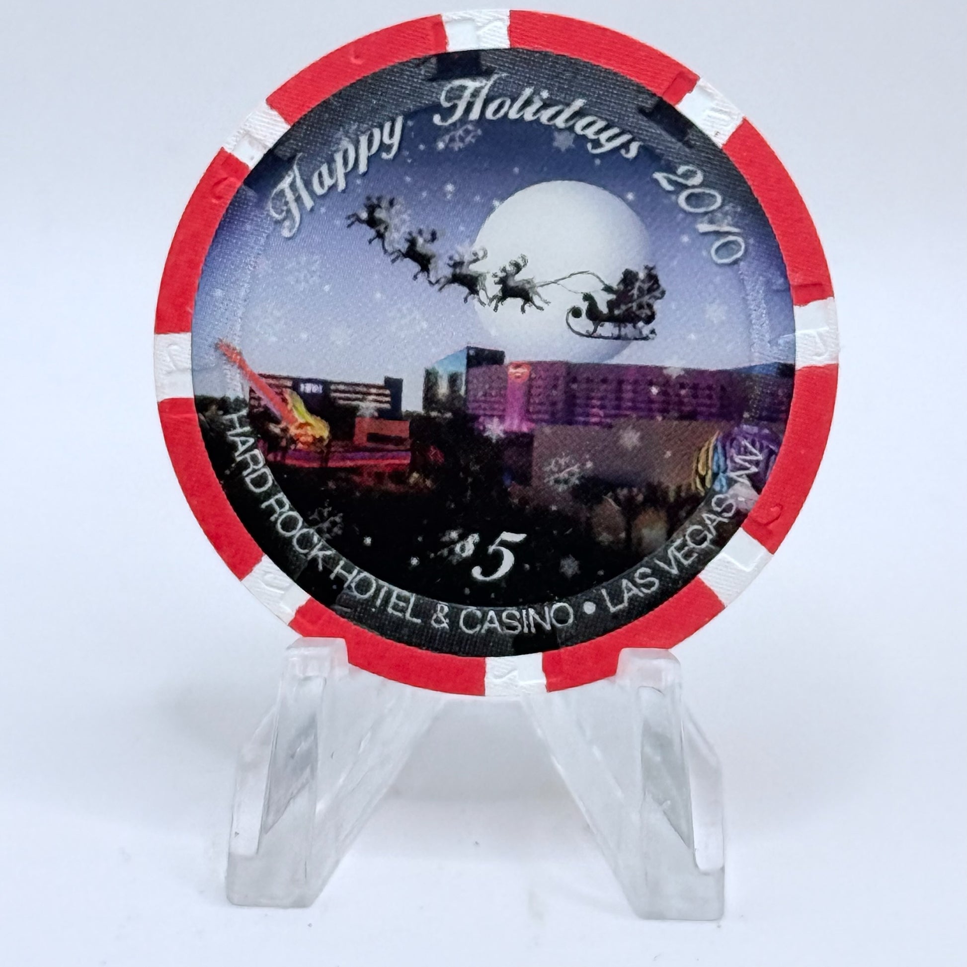Hard Rock - Las Vegas Nevada 2010 'Christmas' LE $5 Casino Chip E9938 ...